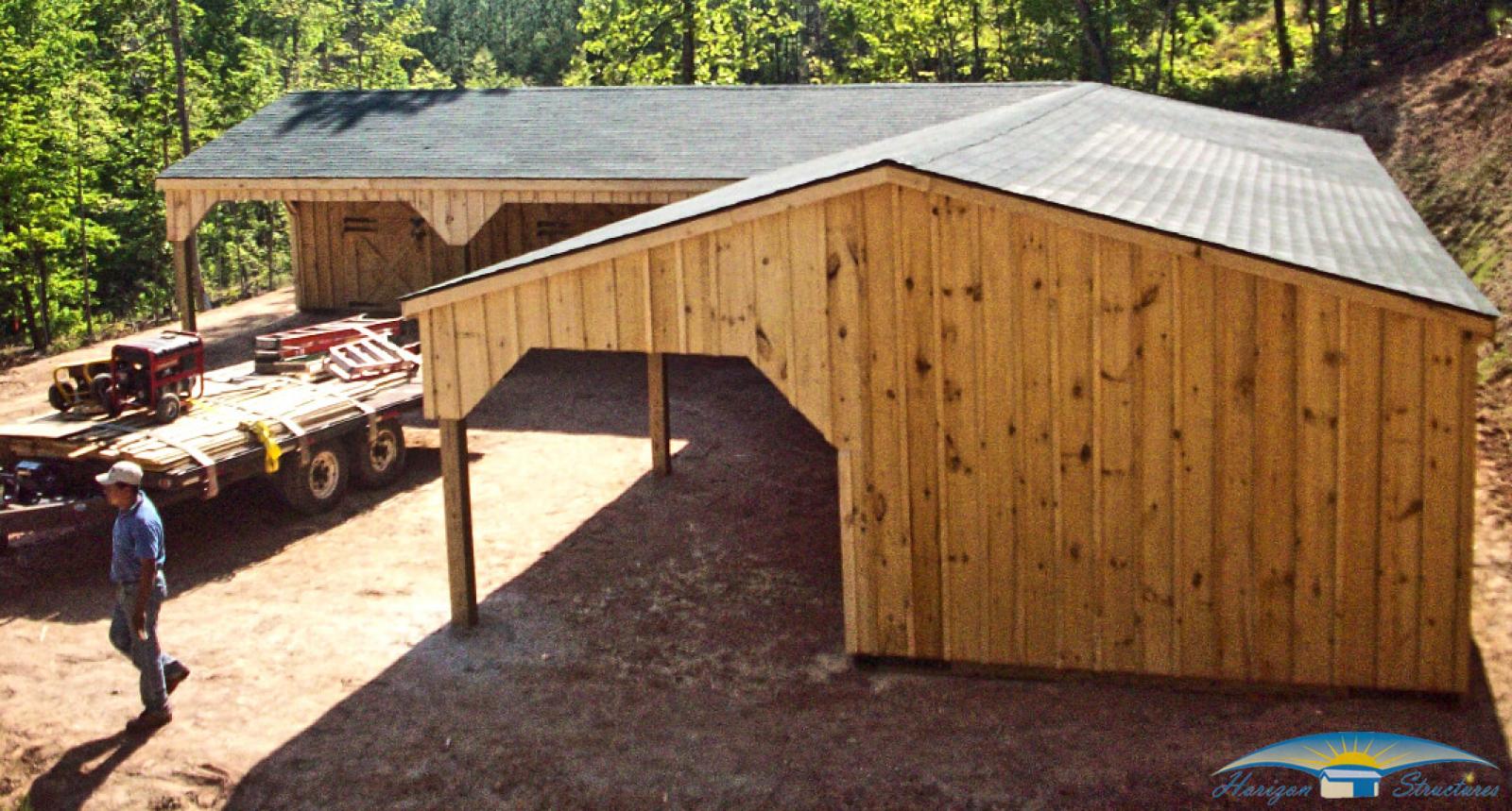 L Shaped Barns Horizon Structures HORSE BARN L SHAPE Modular Barns