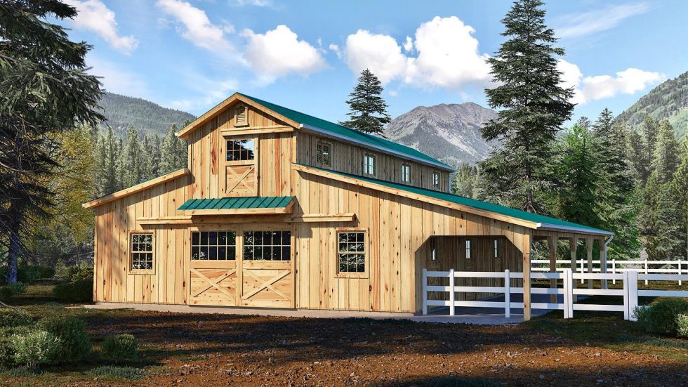 Monitor Barns | Horse Barns with Upper Loft Space | Horizon Structures