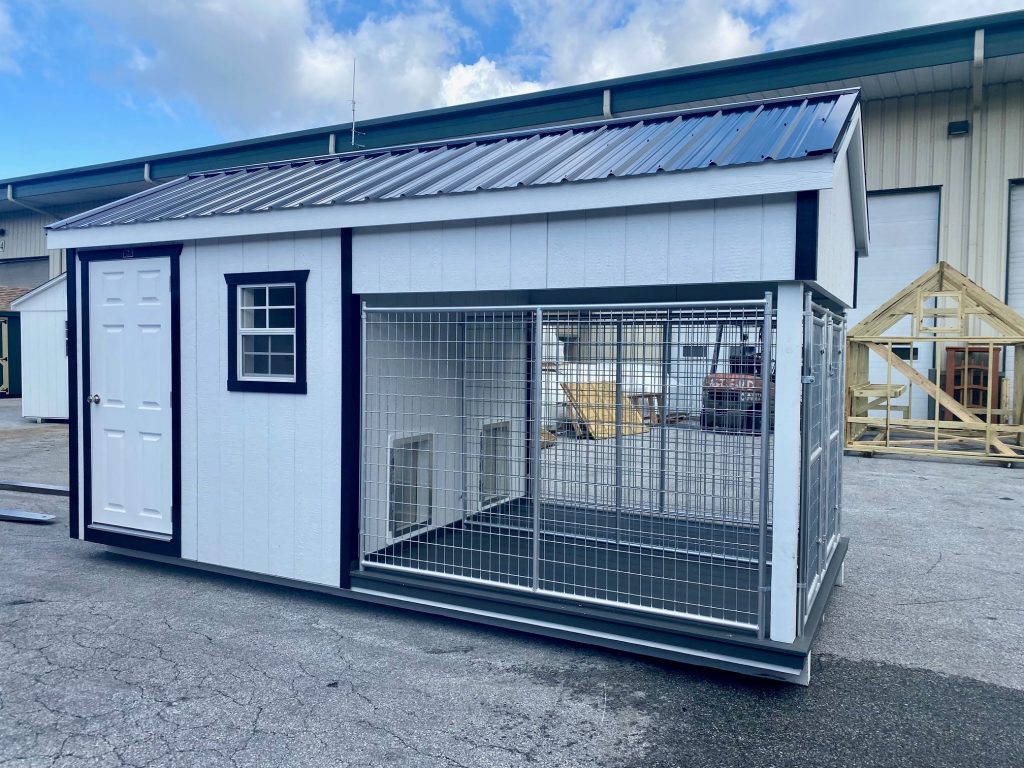 Two-Box Metal Roof Kennel 8×16 | Premium Dog Kennels | Horizon Structures