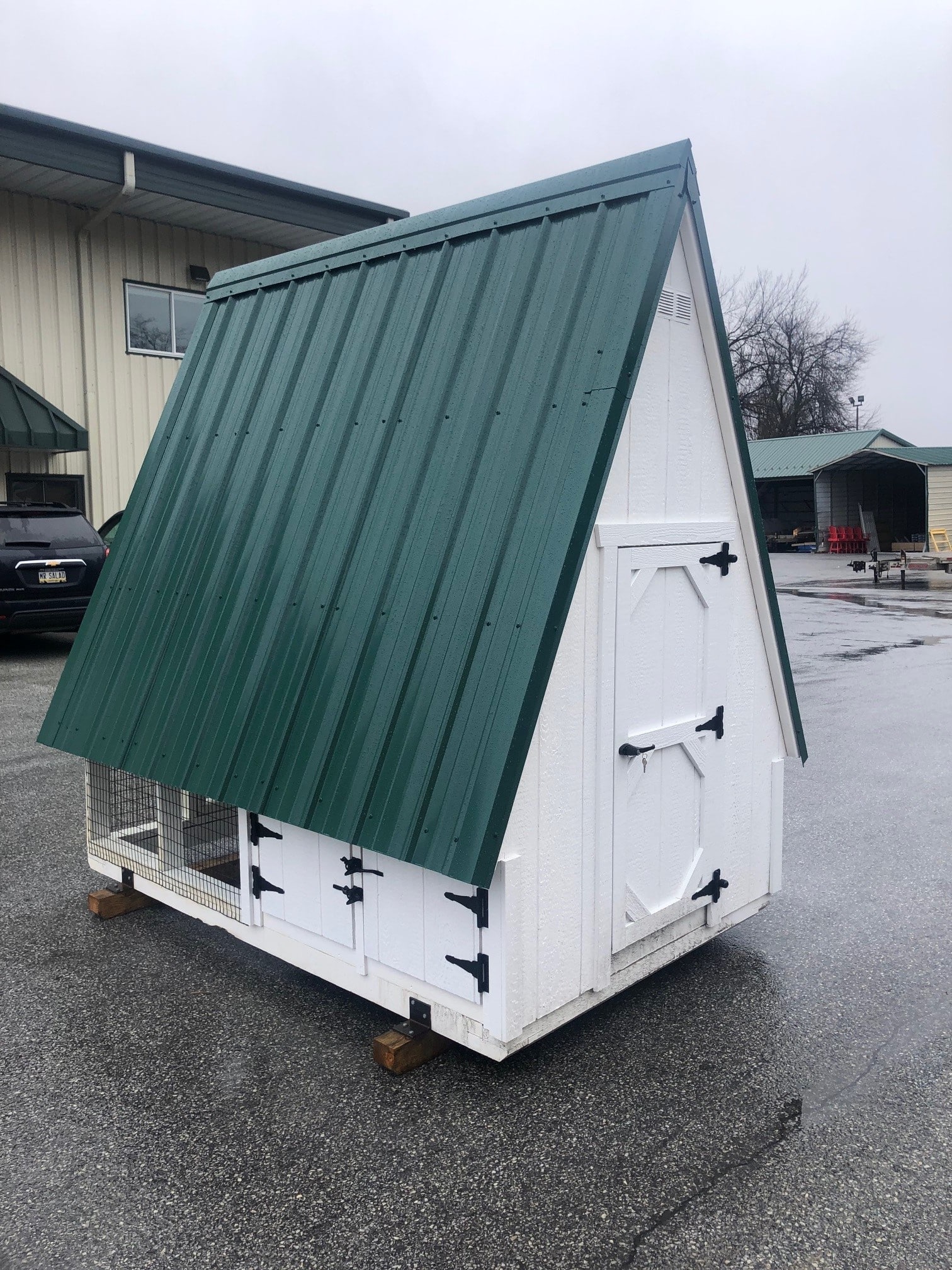 5x8 Steep A-frame Combo - Ivy Green Metal Roof | Horizon Structures