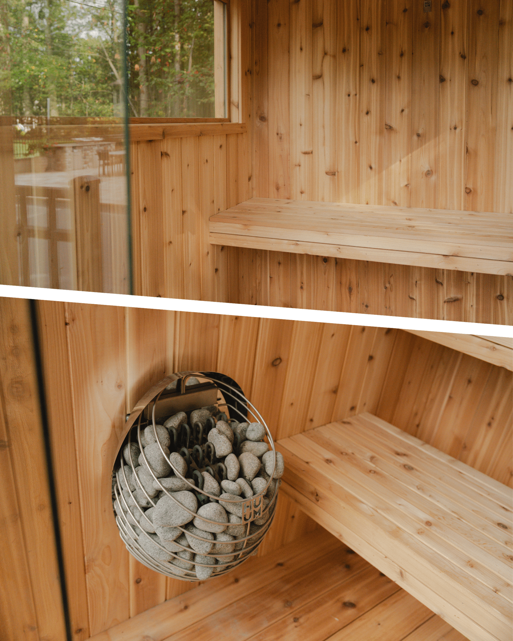 Cedar Glow Sauna | A‑Frame Outdoor Sauna with Glass Door – Horizon ...