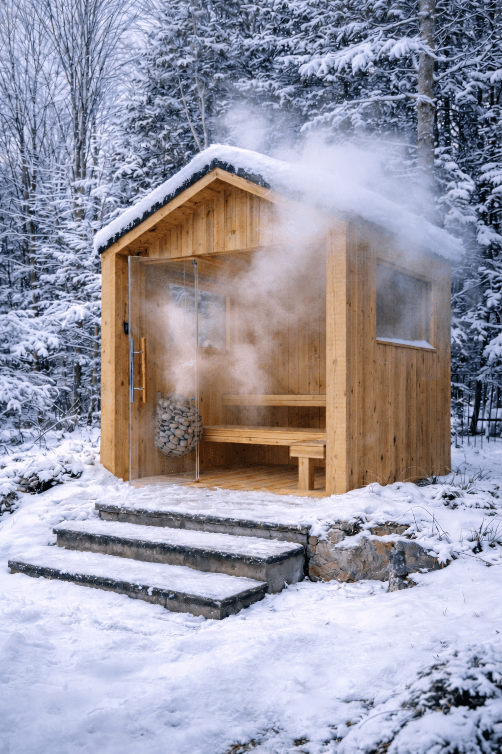 Cedar Glow Sauna | A‑Frame Outdoor Sauna with Glass Door – Horizon ...