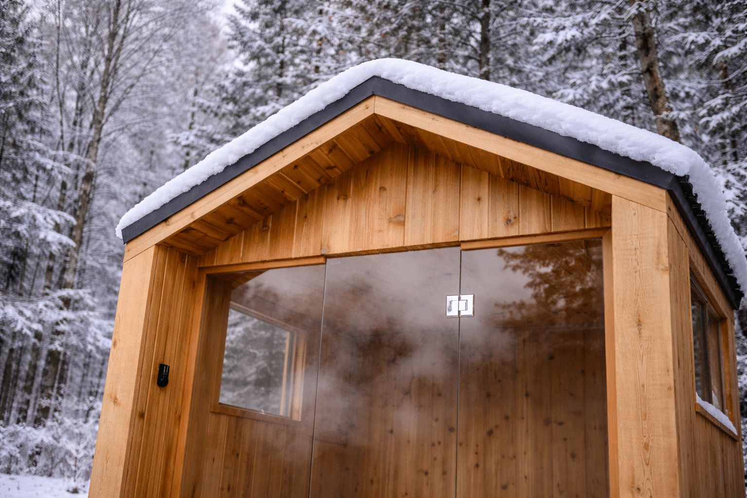 Cedar Glow Sauna | A‑Frame Outdoor Sauna with Glass Door – Horizon ...