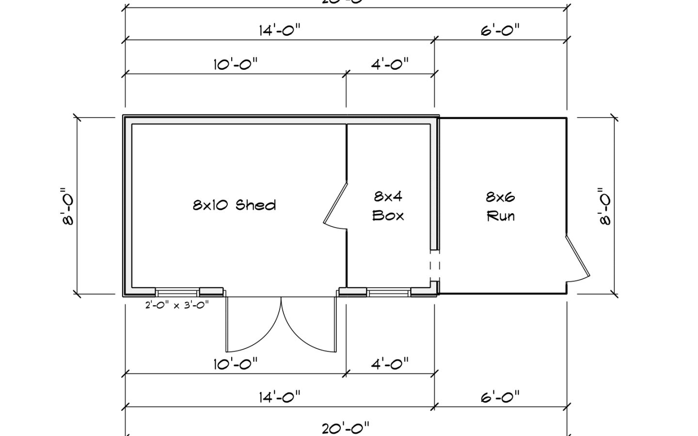 8x20 Shed/Kennel Combo | Horizon Structures